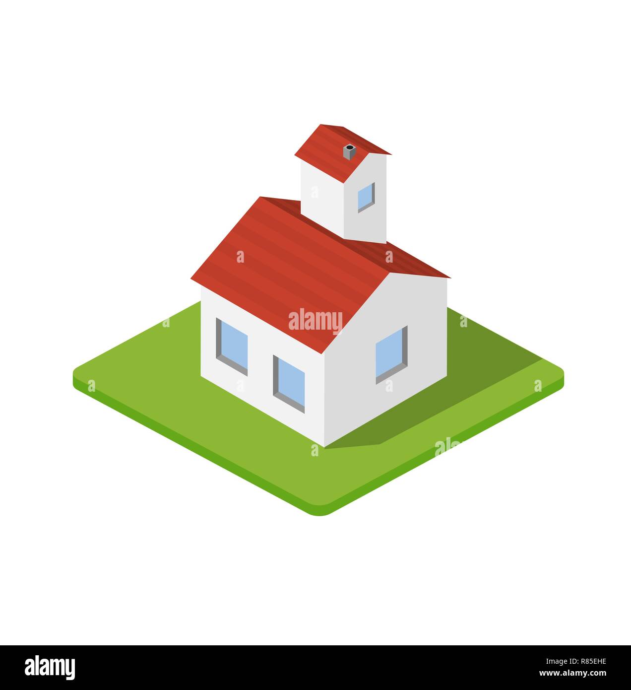 Isometric 3d private house real estate decorative icons. Architecture ...