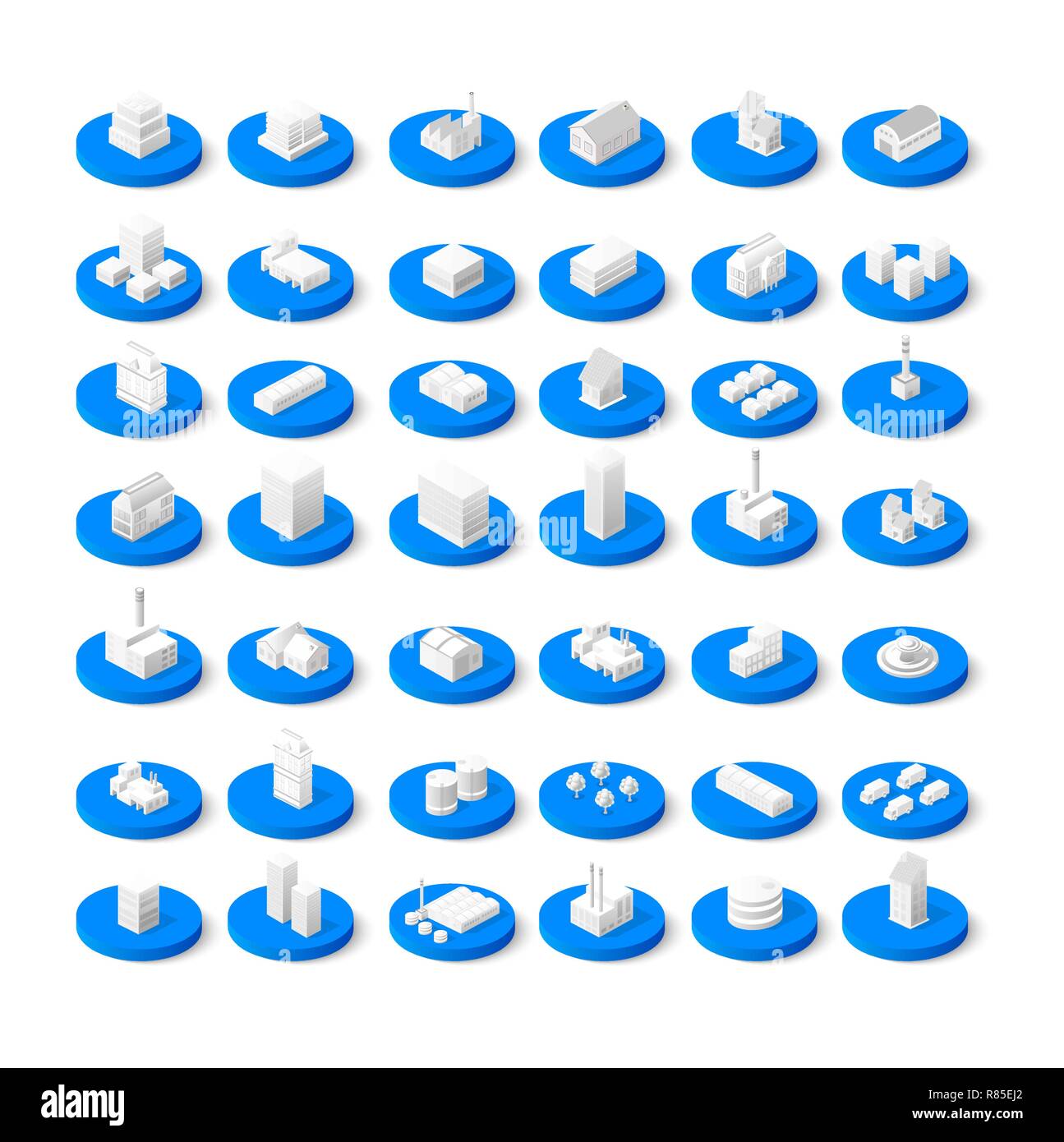 Isometric vector 3D icon city buildings for infographic concept set ...