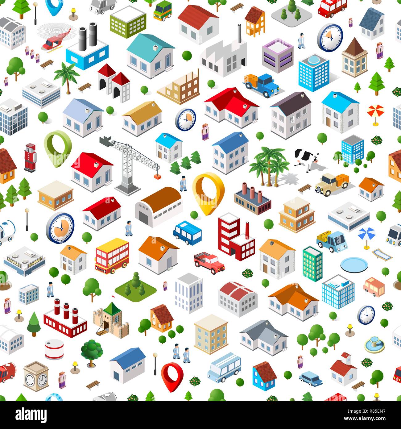 Mixed use building complex Stock Vector Images - Alamy