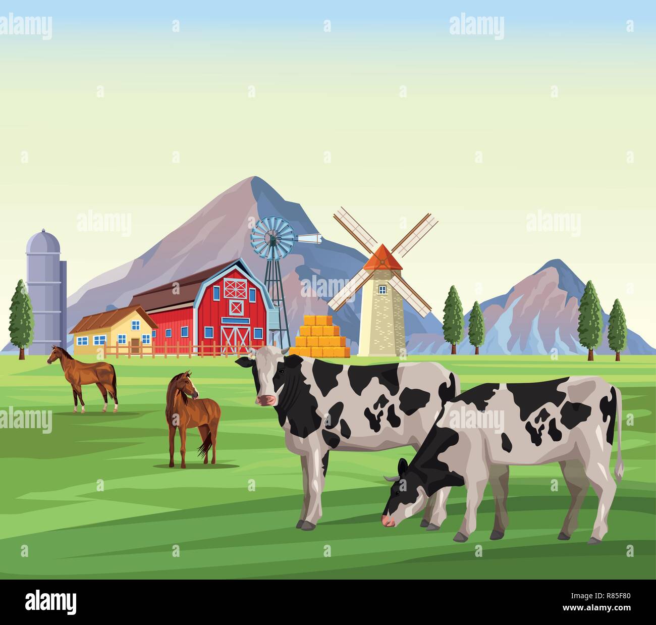 farm animals cartoons Stock Vector Image & Art - Alamy