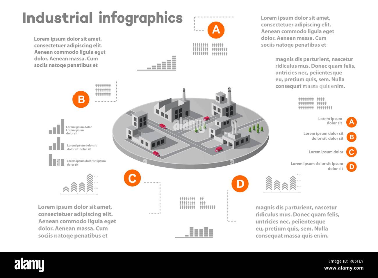 Infographic elements for presentation building 3D industry construction ...