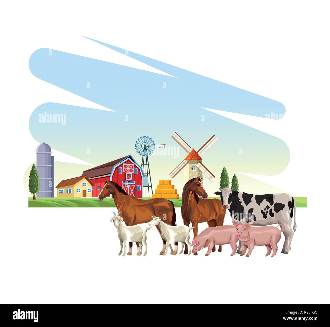 farm animals cartoons Stock Vector Image & Art - Alamy