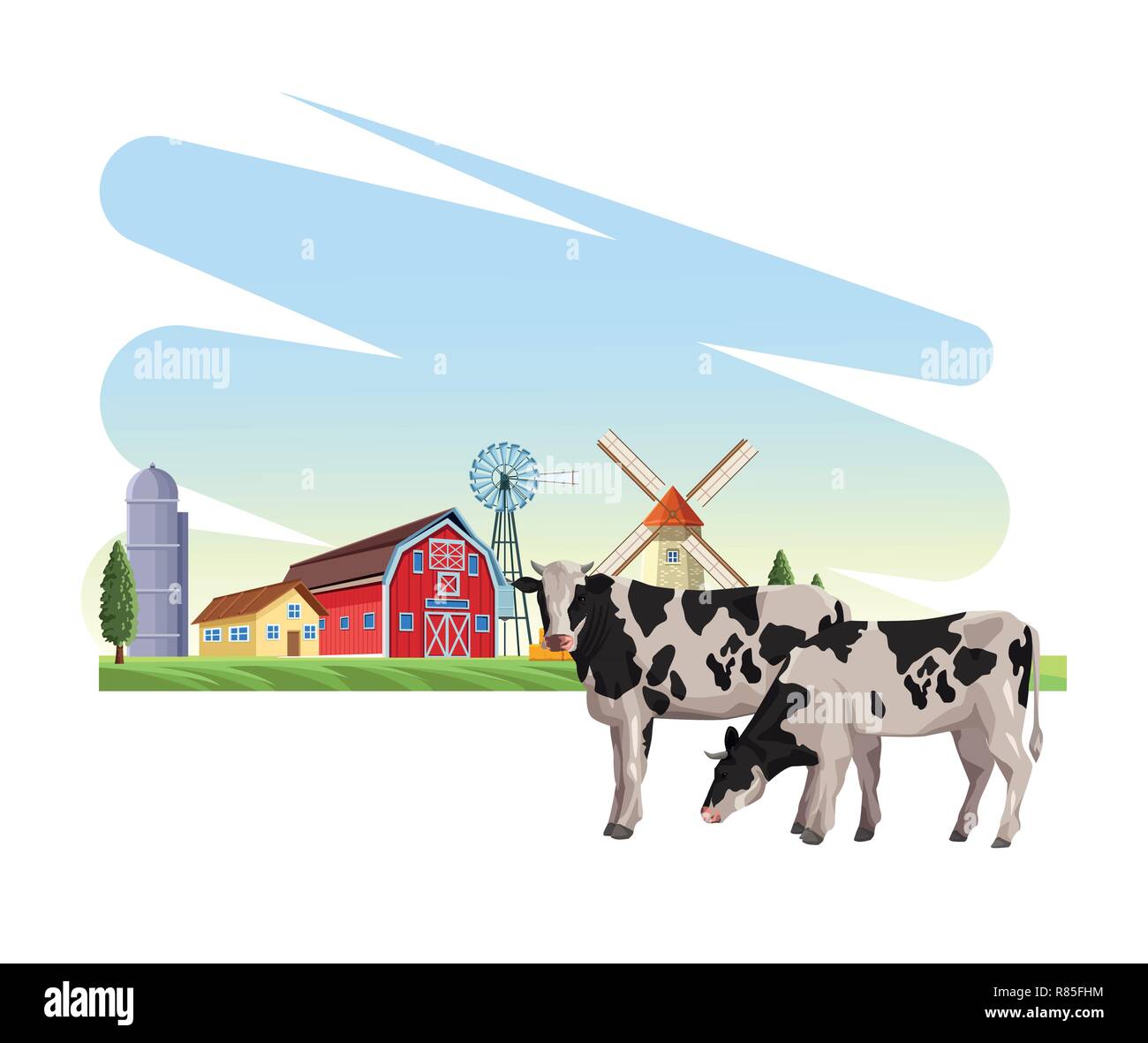 Cows farm animal Stock Vector Image & Art - Alamy