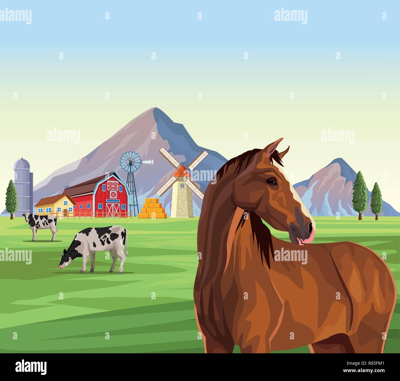 farm animals cartoons Stock Vector Image & Art - Alamy