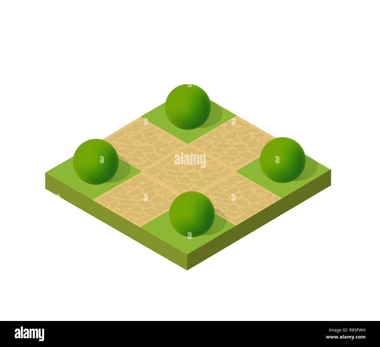 Natural ecological landscape isometric icon. City natural ecological ...