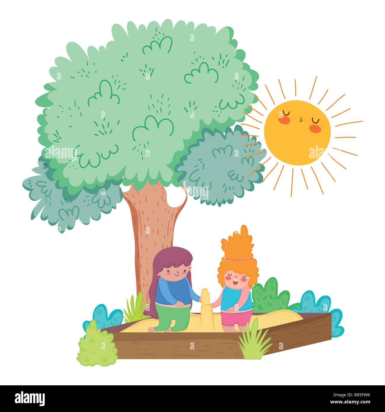Children Showing Respect To Others Clipart Sun