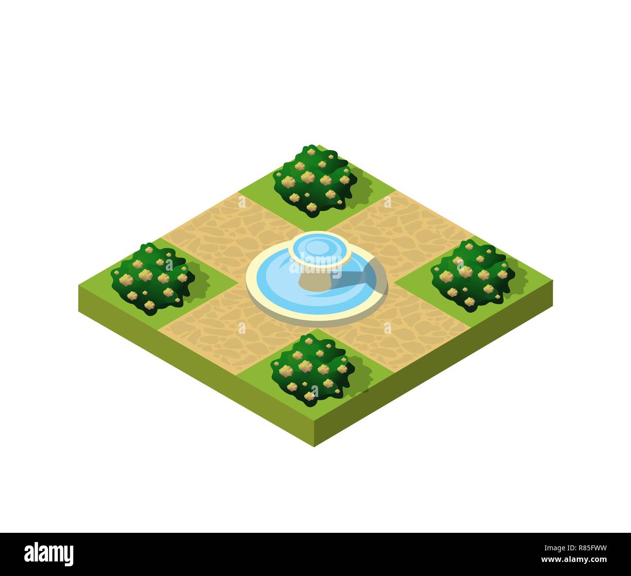 Natural ecological landscape isometric icon. City natural ecological ...