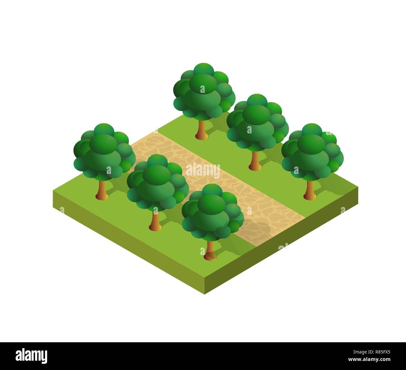 Natural ecological landscape isometric icon. City natural ecological ...