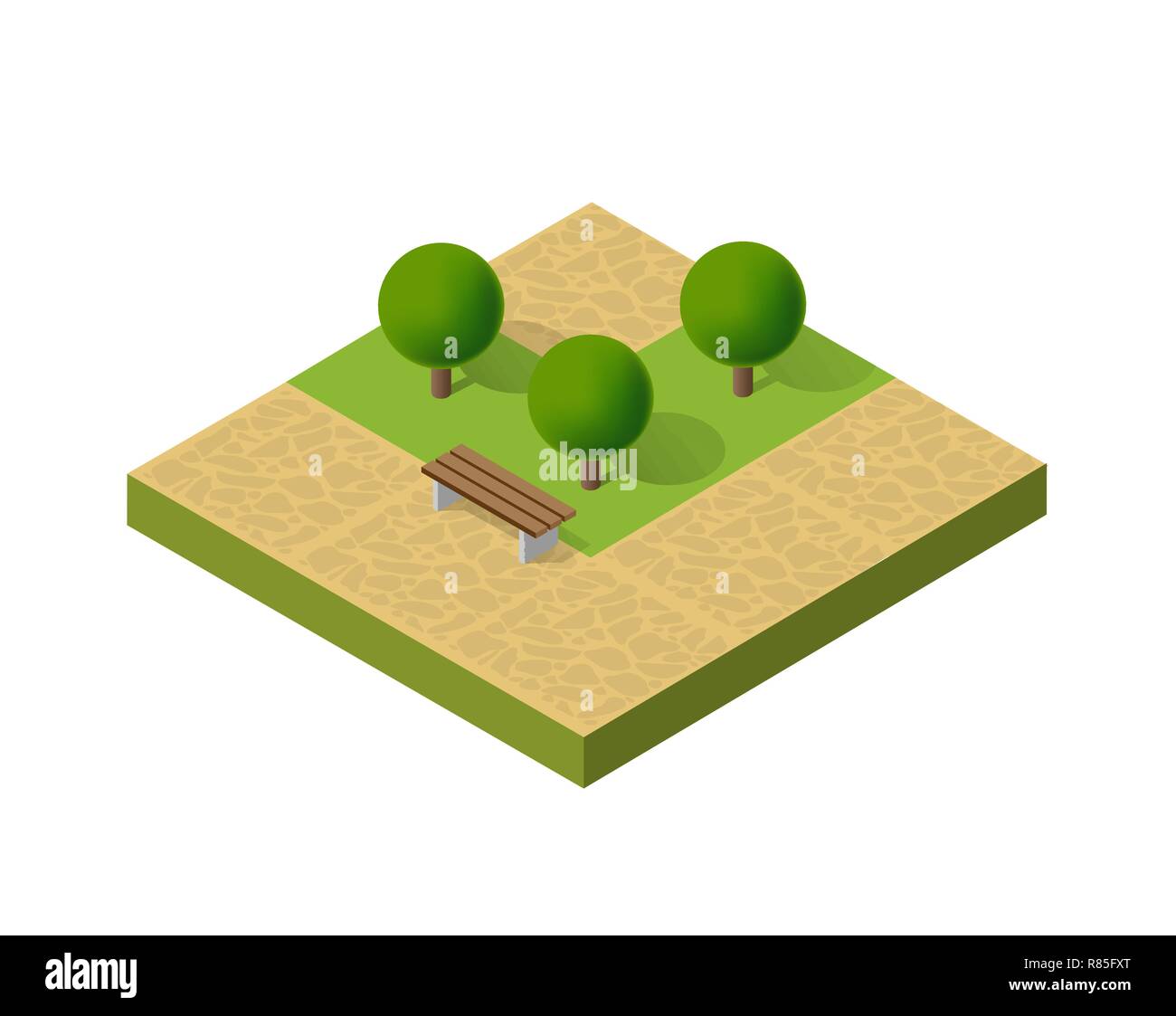 Natural ecological landscape isometric icon. City natural ecological ...