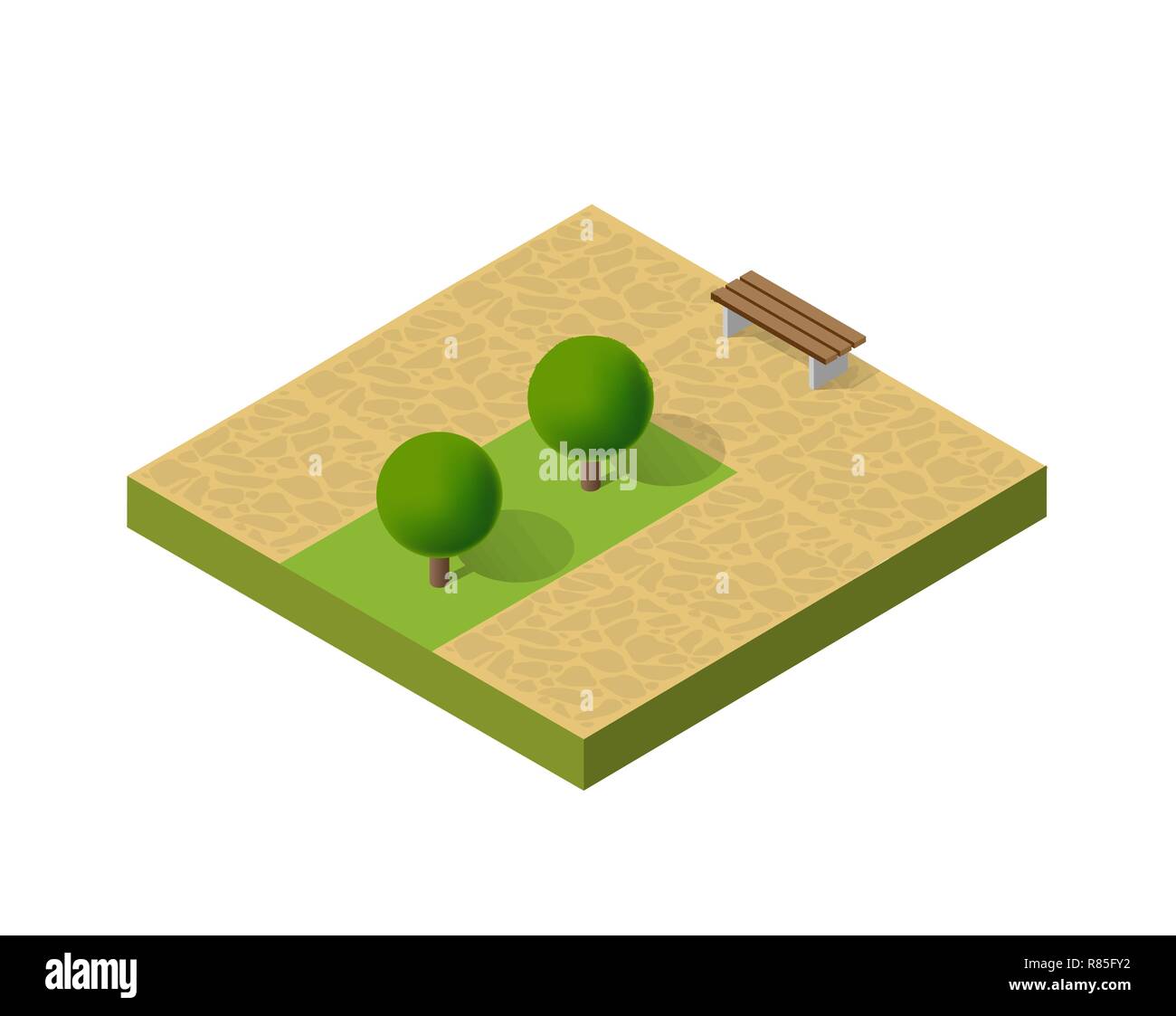 Natural ecological landscape isometric icon. City natural ecological ...