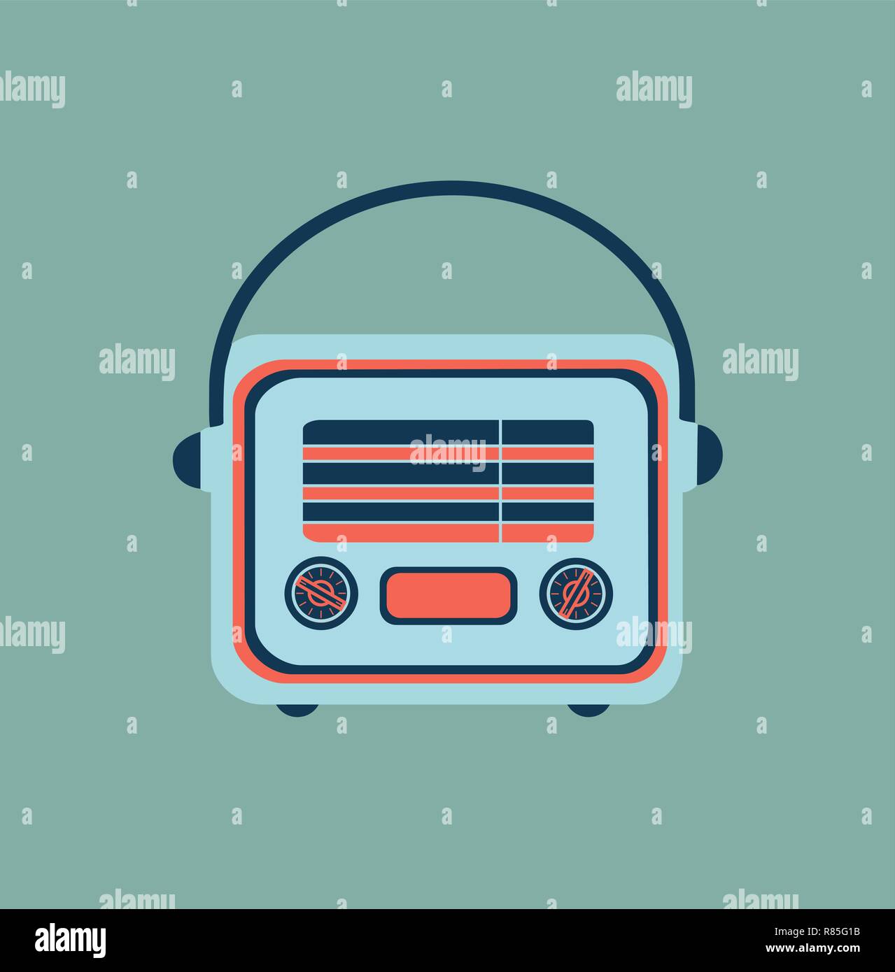 Retro home electronics radio in vintage style Stock Vector Image & Art ...
