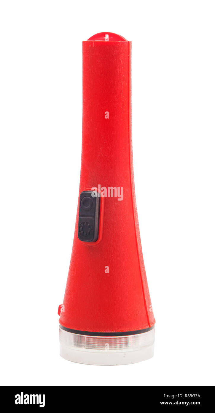 Red torch light on white background Stock Photo - Alamy