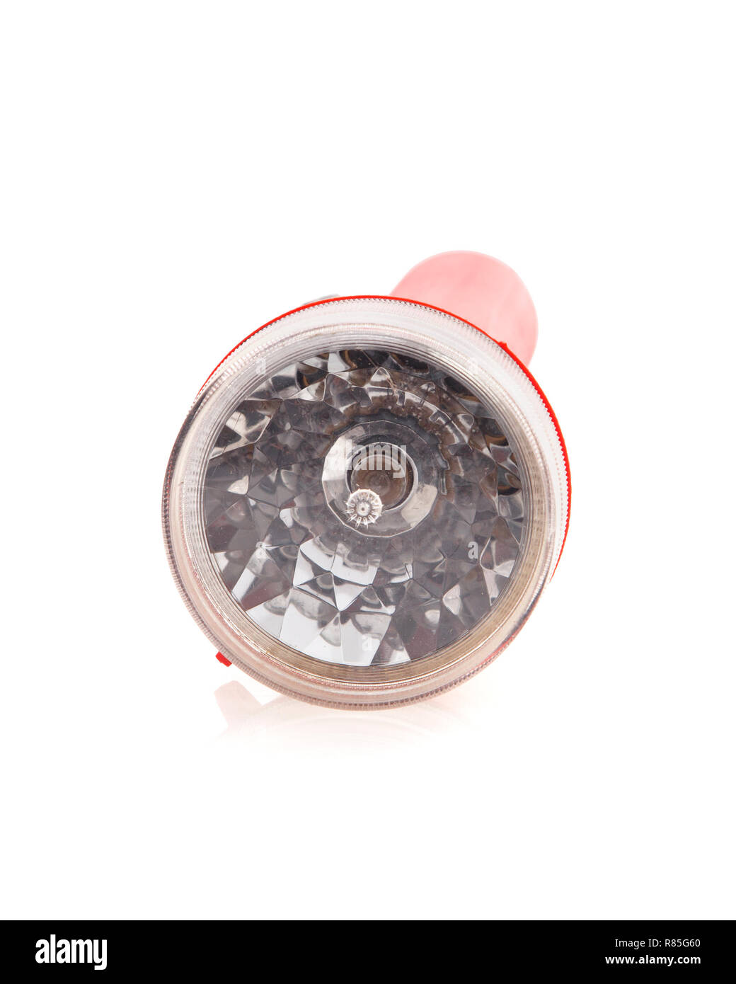 Red torch light on white background Stock Photo - Alamy