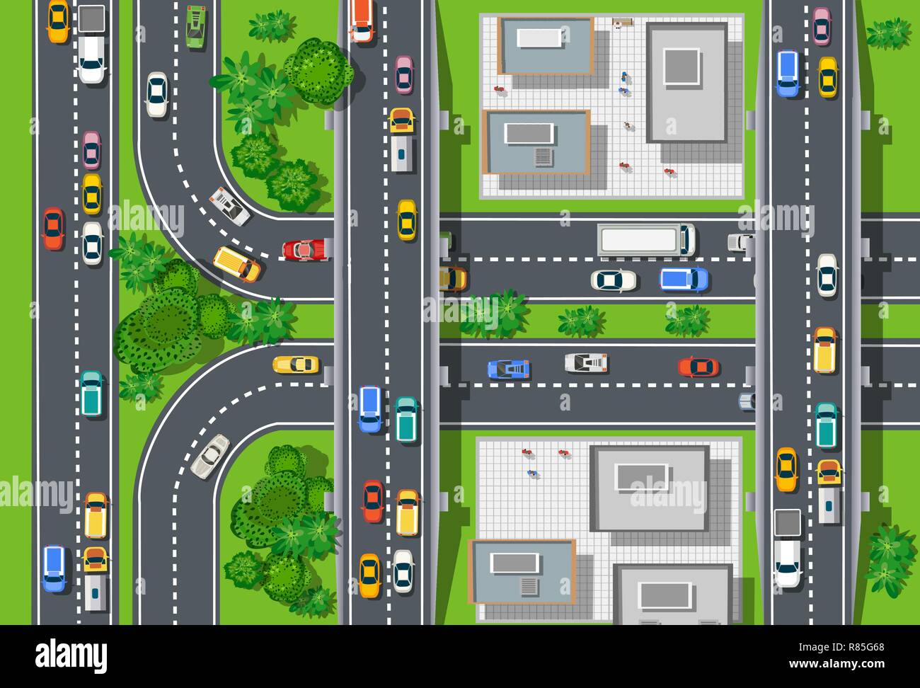 Busy rush hour traffic Stock Vector Images - Alamy