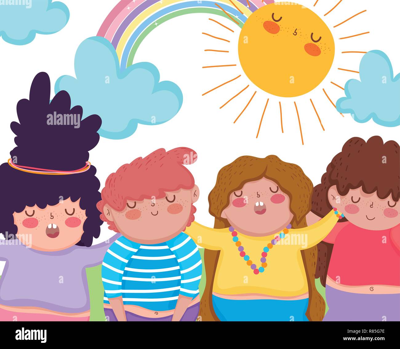 Boy playing with girls toy Stock Vector Images - Alamy