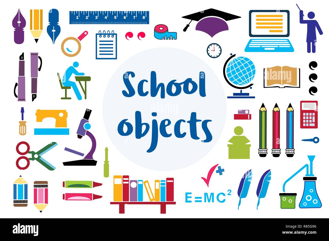 Classroom objects Stock Vector Images - Alamy
