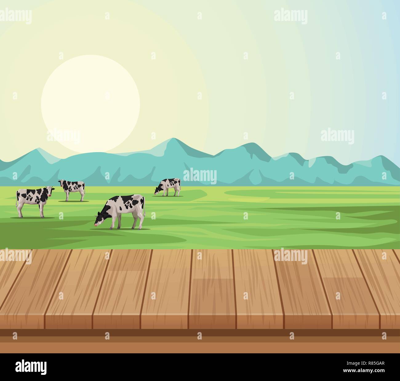 Farm landscape scenery Stock Vector Image & Art - Alamy