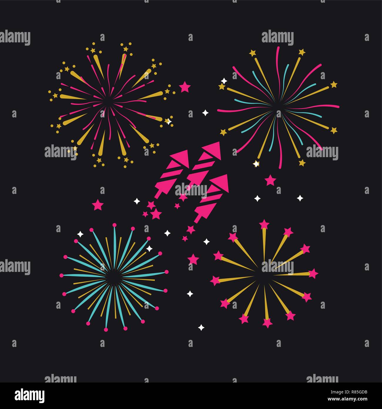 night firework decoration tocelebration event Stock Vector Image & Art ...