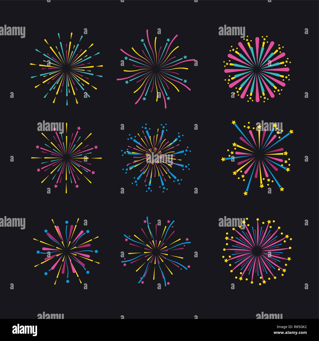 set firework night decoration to event Stock Vector Image & Art - Alamy