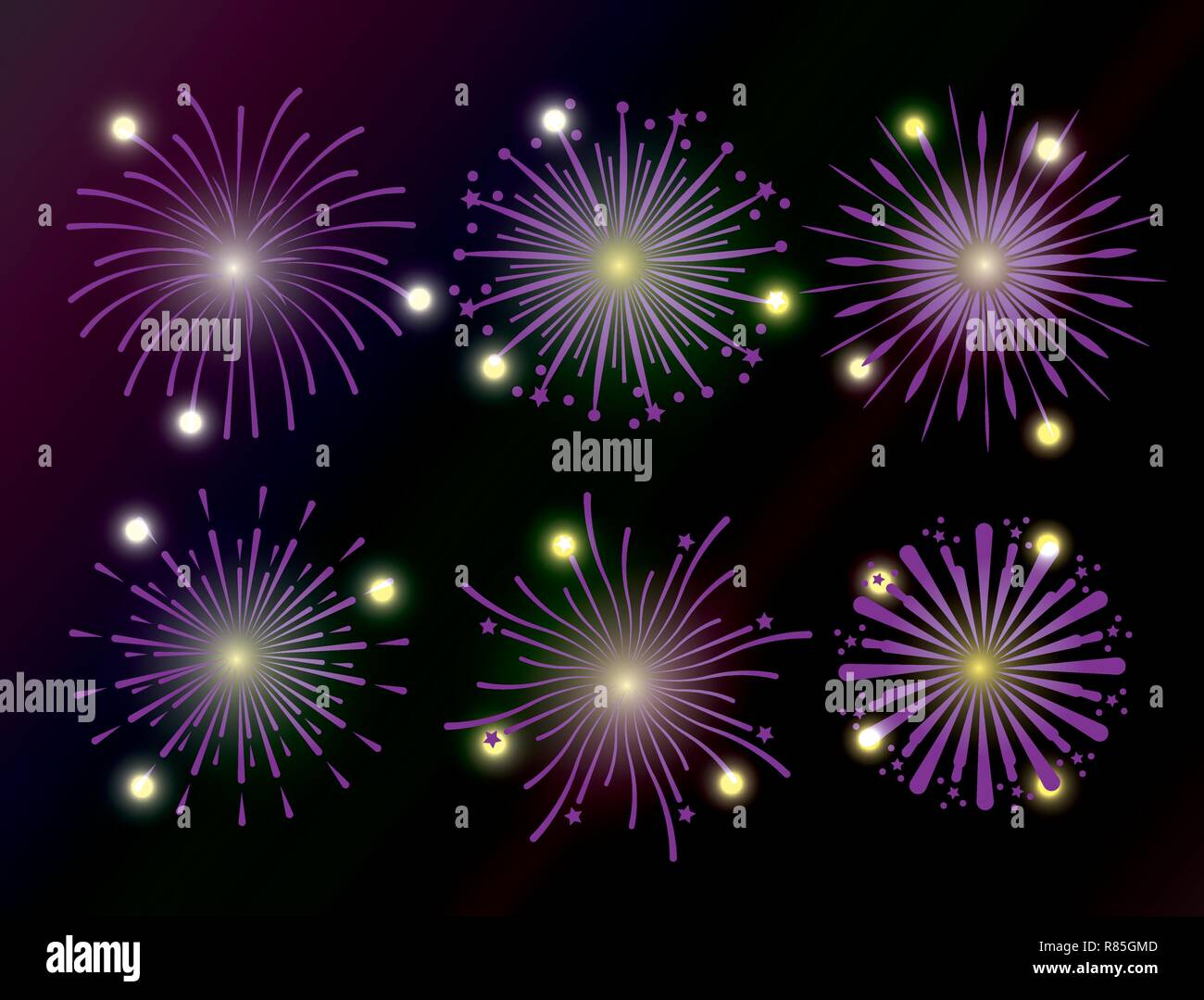 set firework decoration to celebrate holiday Stock Vector Image & Art ...