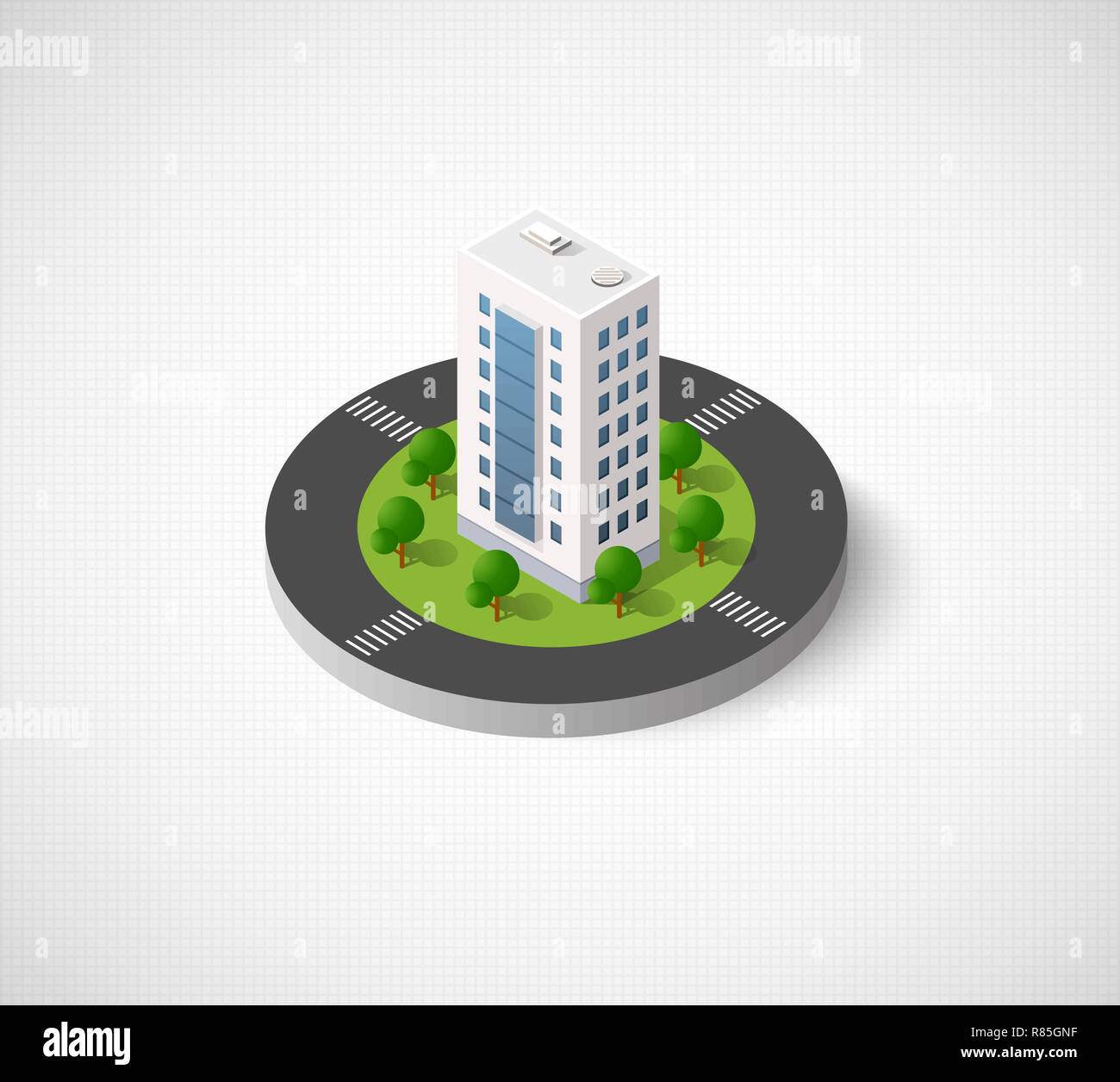 3D isometric city icon. Dimensional sign and symbol on urban theme with ...