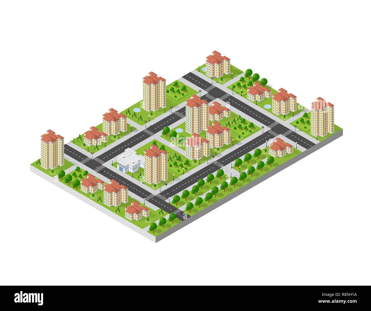 Modern factory building top view Stock Vector Images - Alamy