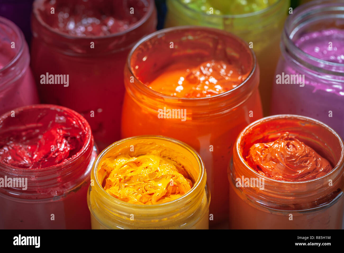 orange color of screen printing ink for print on tee shirts and fabric ...