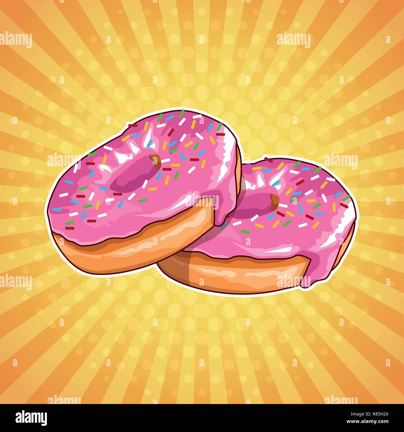 Donuts pop art cartoon Stock Vector Image & Art - Alamy