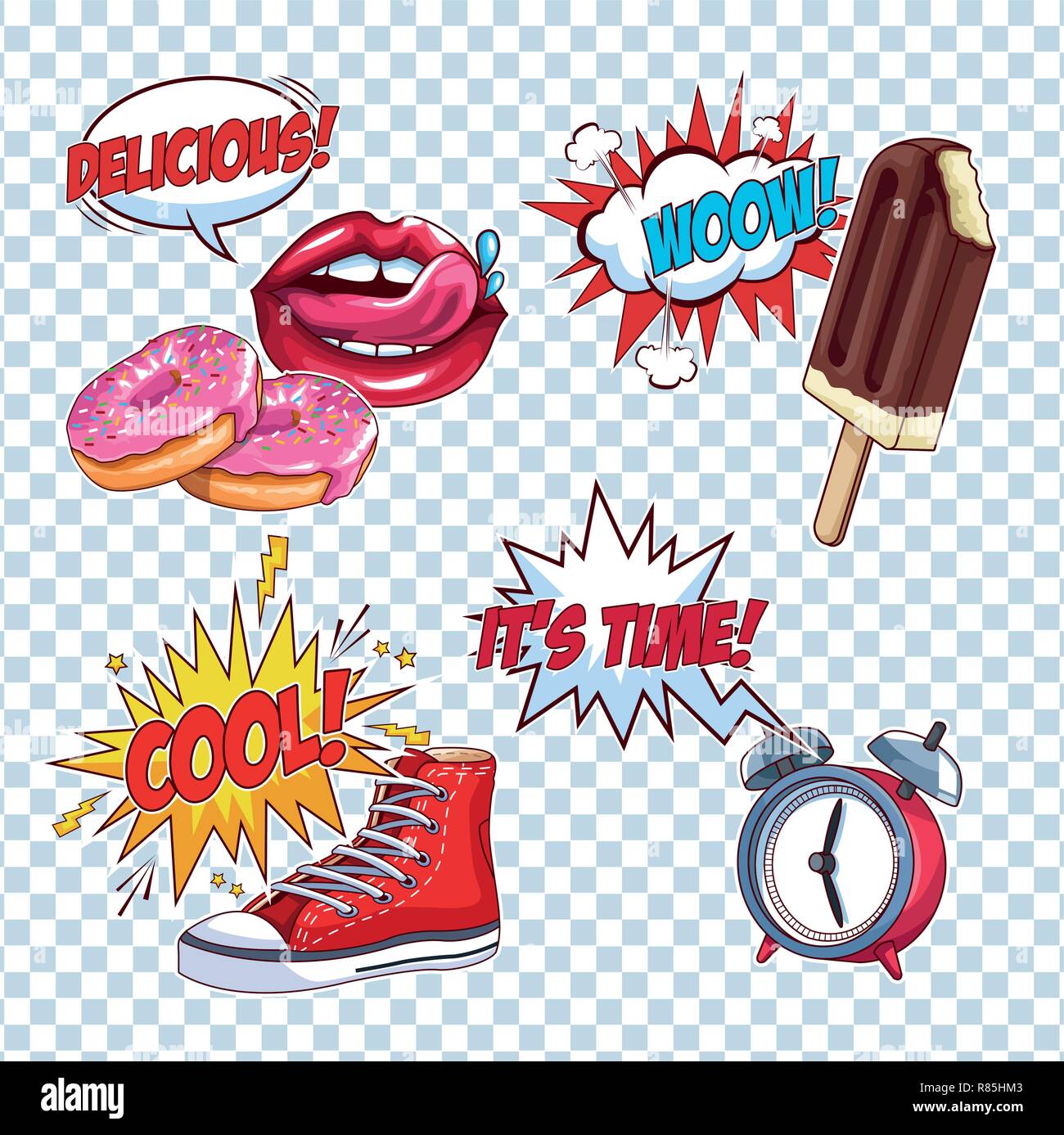 Pop art cartoon set Stock Vector Image & Art - Alamy