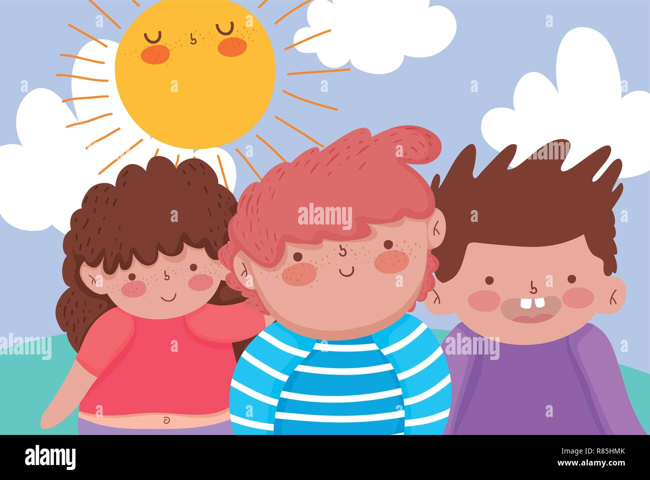 Family enjoying sun Stock Vector Images - Alamy
