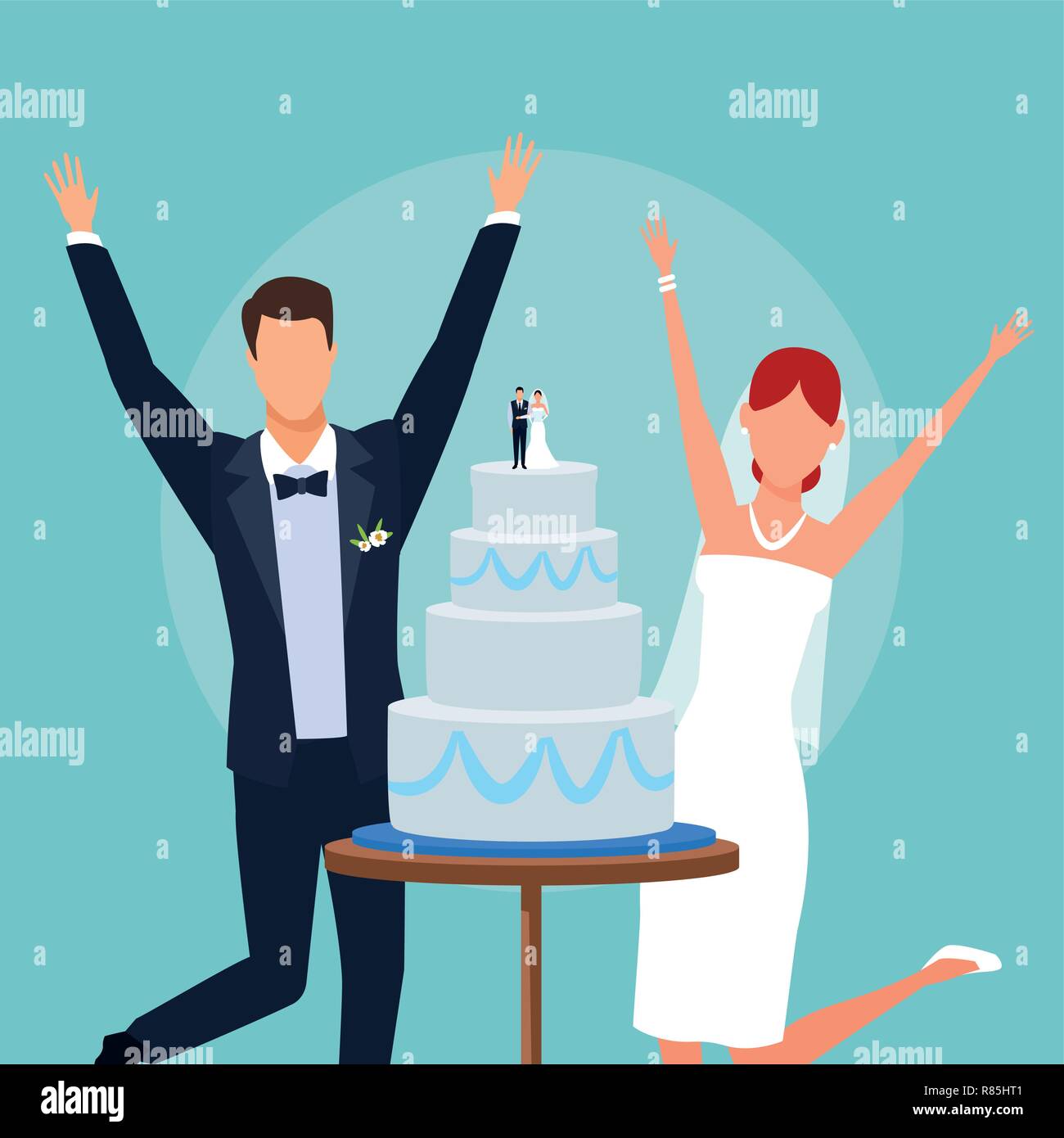 Wedding couple cartoon Stock Vector Image & Art - Alamy