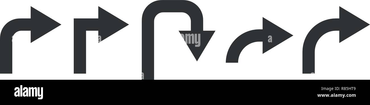 Black arrows. Turn Right signs Stock Vector Image & Art - Alamy