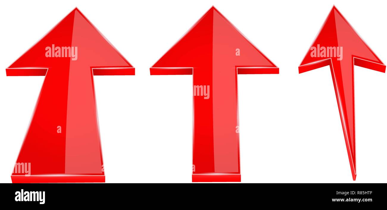 UP arrows. Red straight moving up 3d icons Stock Vector Image & Art - Alamy