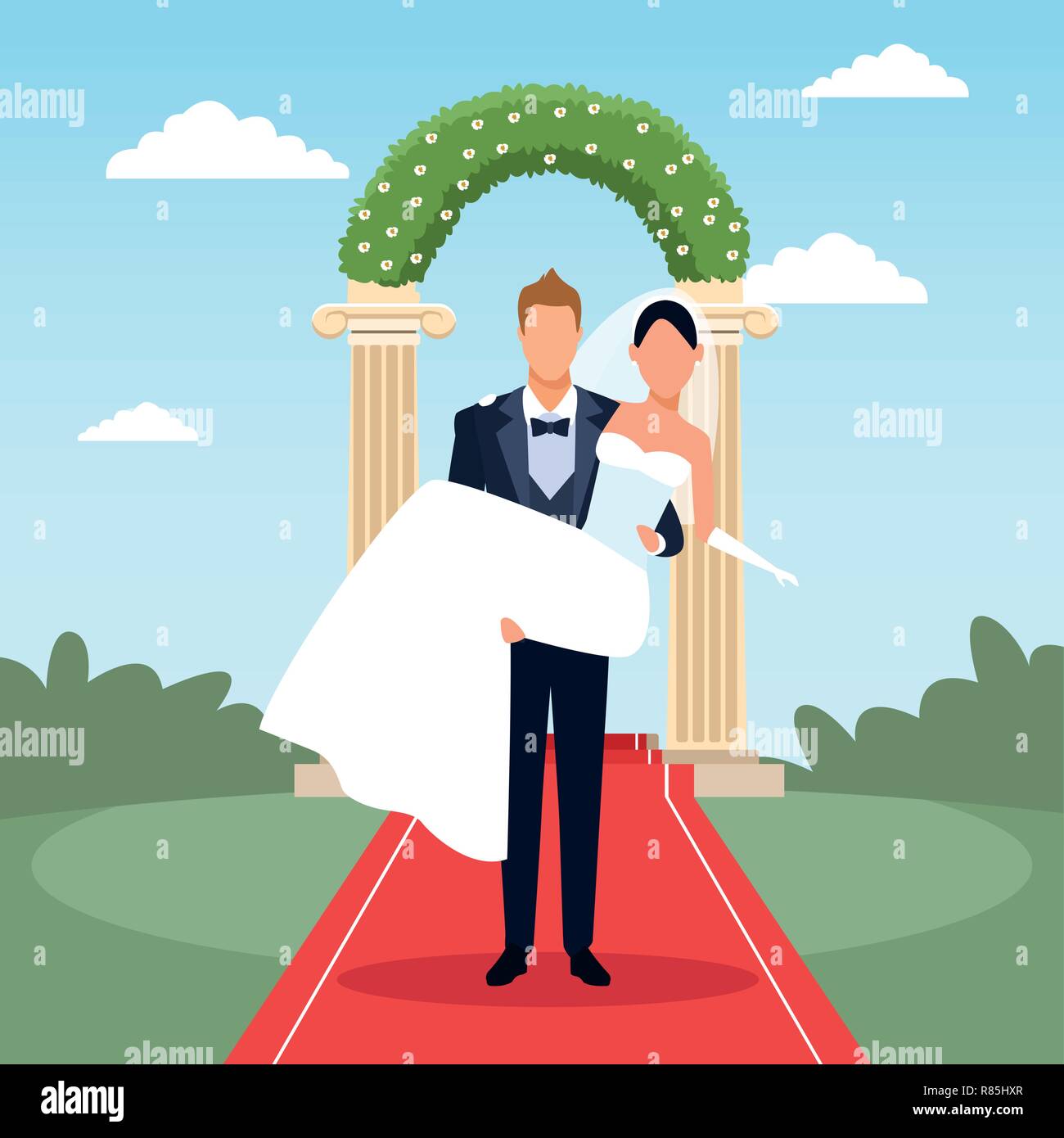 wedding couple cartoon Stock Vector Image & Art - Alamy