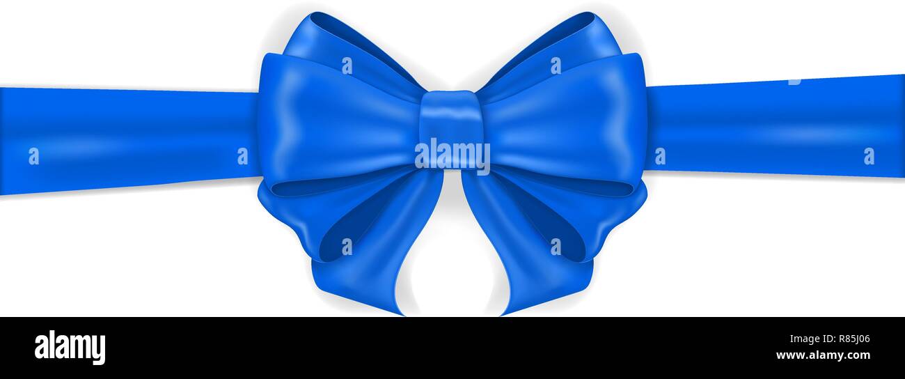Blue ribbon bow wrapping Stock Vector Image & Art - Alamy