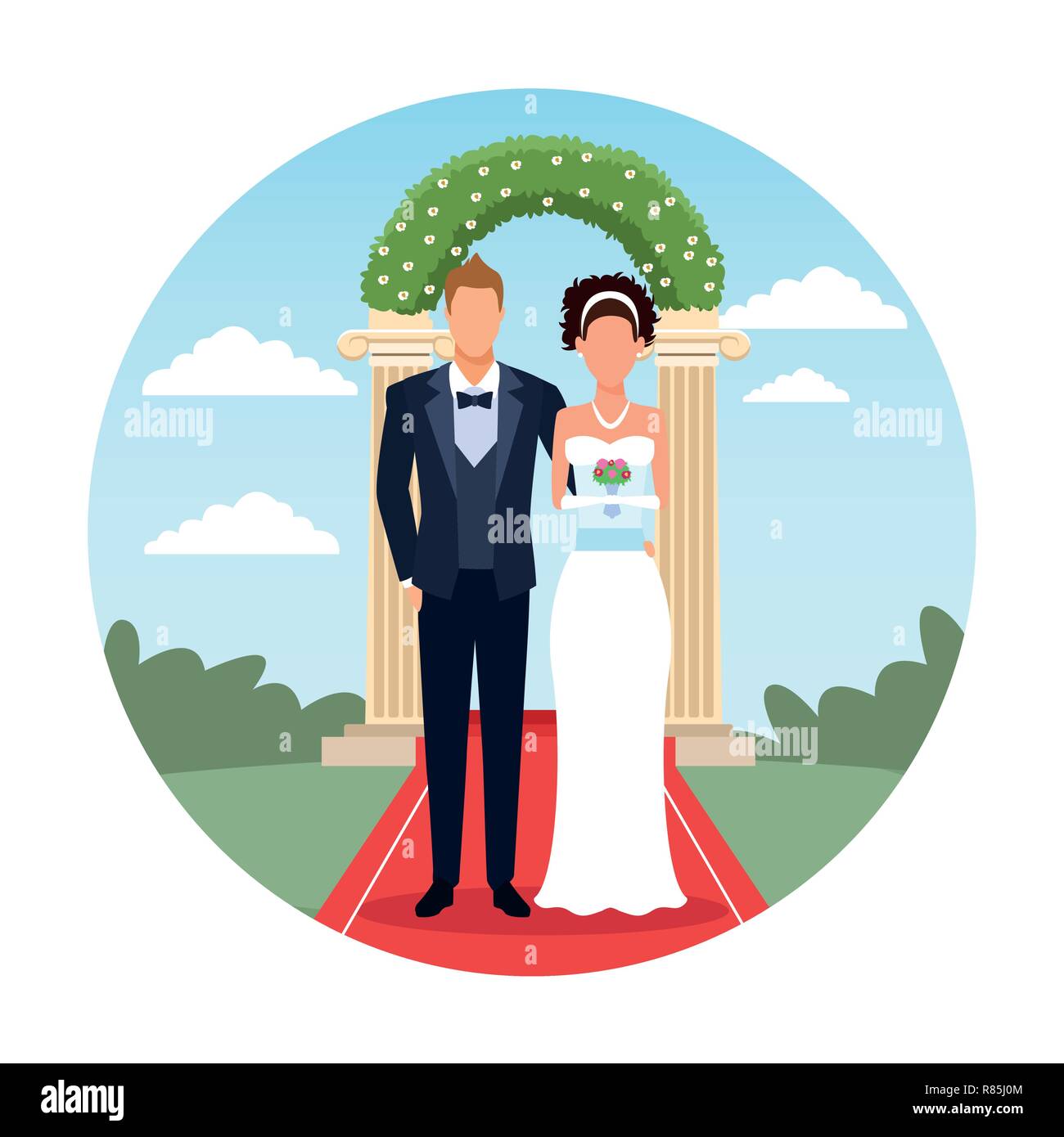 wedding couple cartoon Stock Vector Image & Art - Alamy