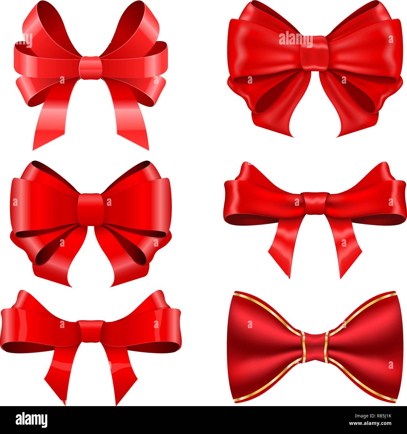 Red ribbon bows hi-res stock photography and images - Alamy