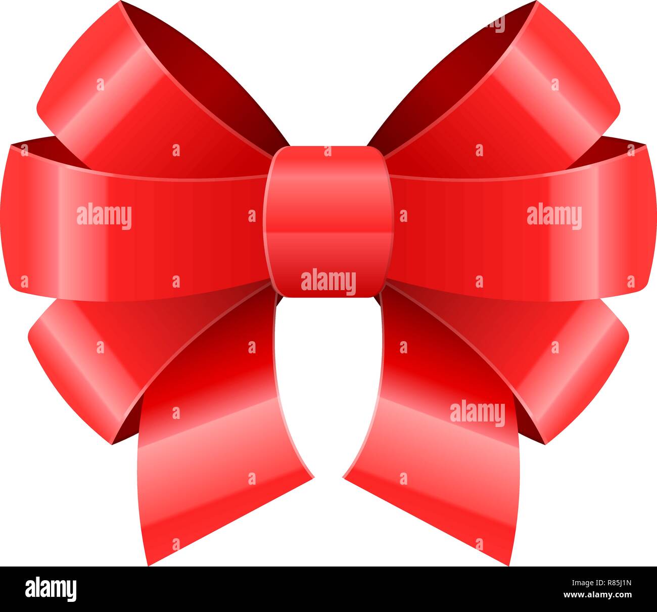 Red ribbon bow. Shiny 3d symbol Stock Vector Image & Art - Alamy