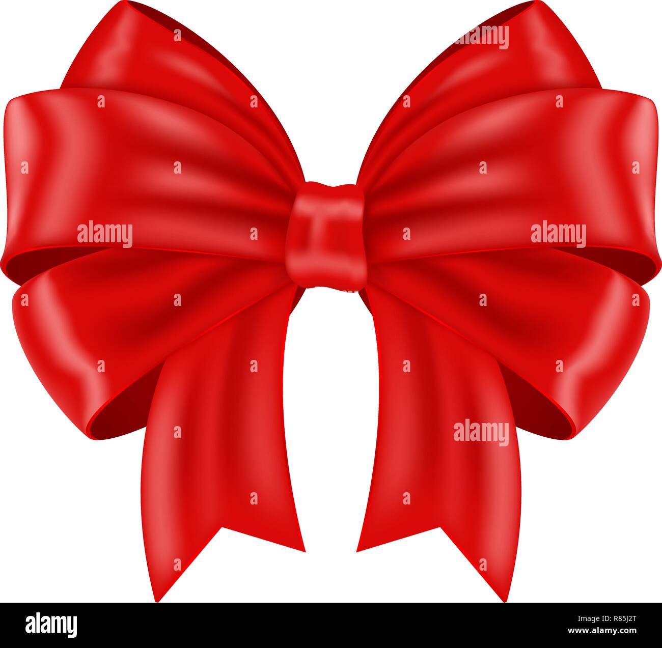 Red ribbon bow. Shiny 3d symbol Stock Vector Image & Art - Alamy