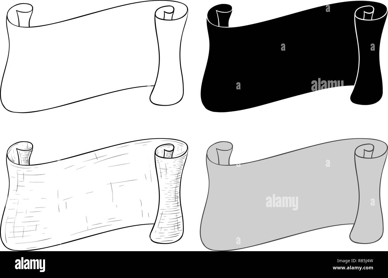 Paper scrolls. Flat icons set Stock Vector Image & Art - Alamy