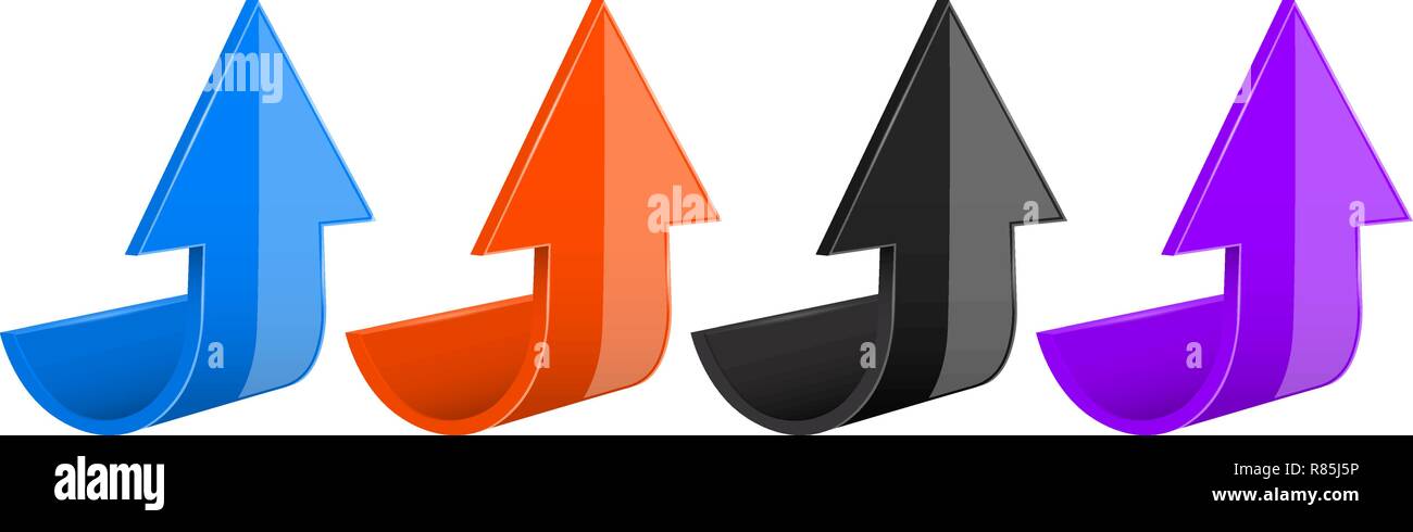 Arrows. Colored moving up 3d icons Stock Vector Image & Art - Alamy