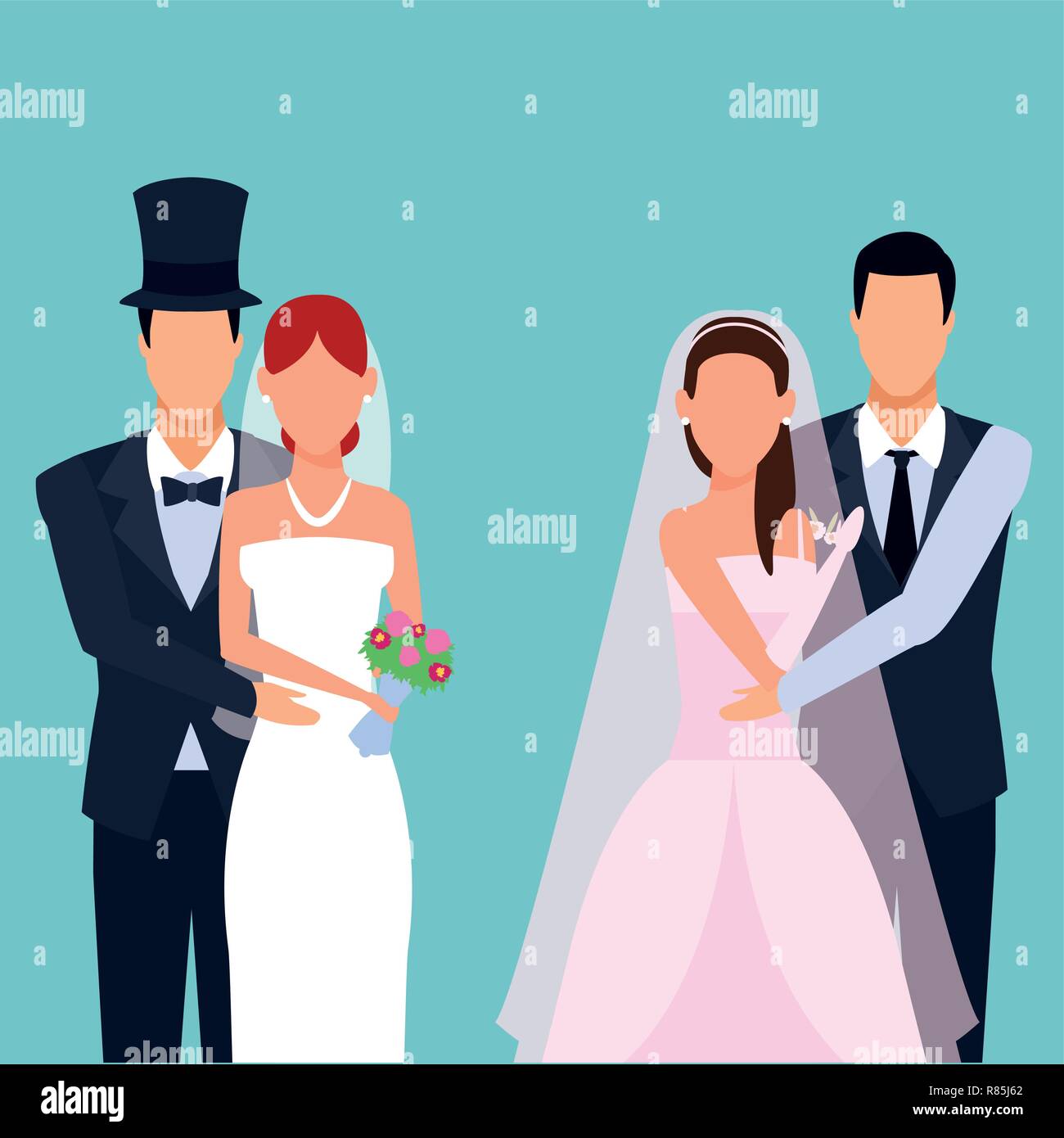 Wedding couples cartoon Stock Vector Image & Art - Alamy
