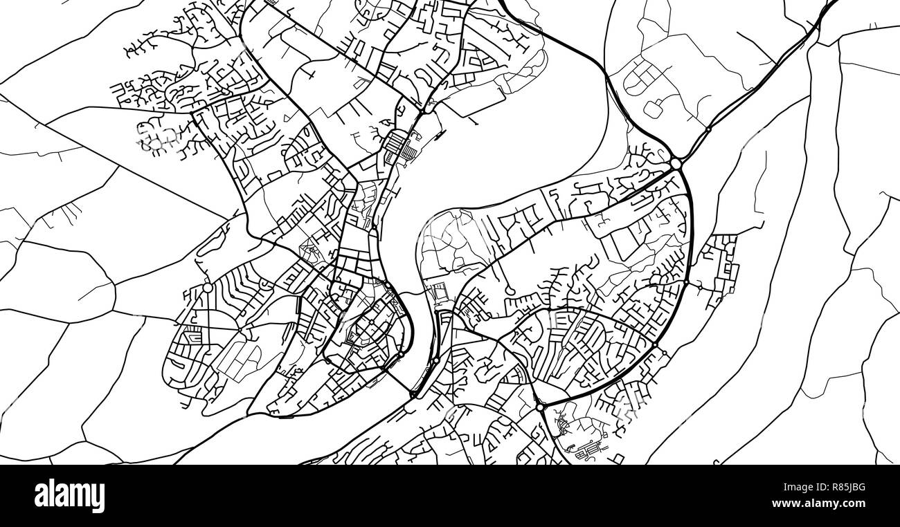 Urban vector city map of Derry, Ireland Stock Vector Image & Art - Alamy