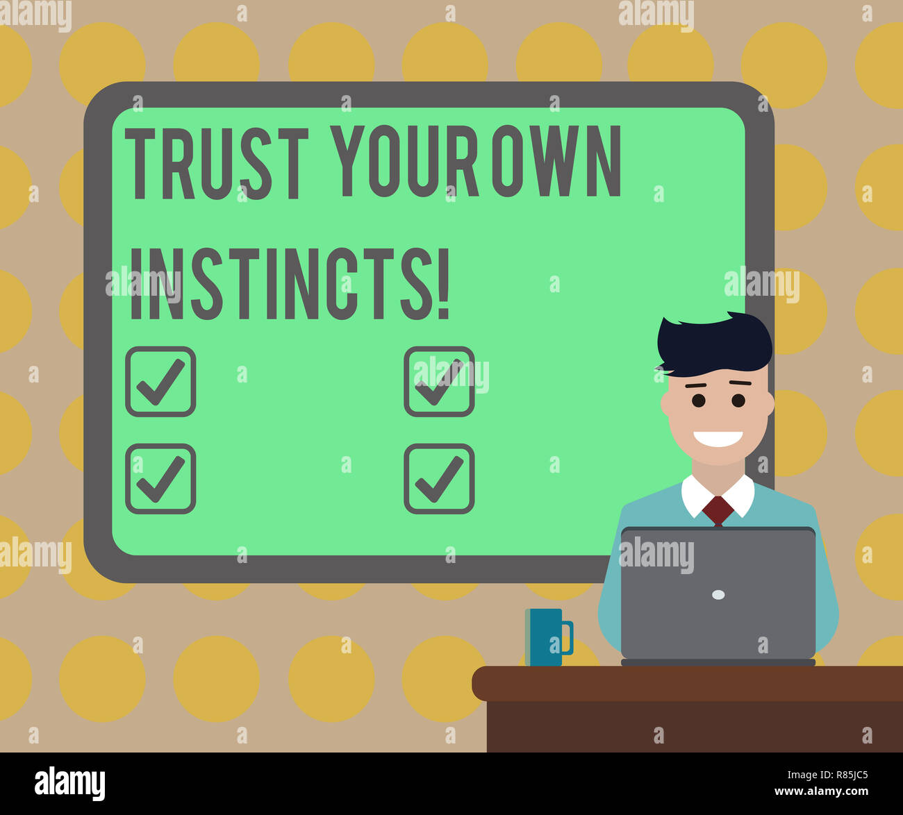 Word writing text Trust Your Own Instincts. Business concept for Intuitive follow ...