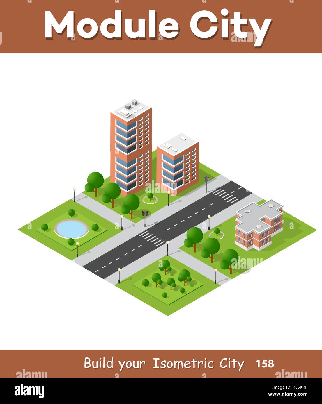 Isometric 3D city Stock Vector Image & Art - Alamy