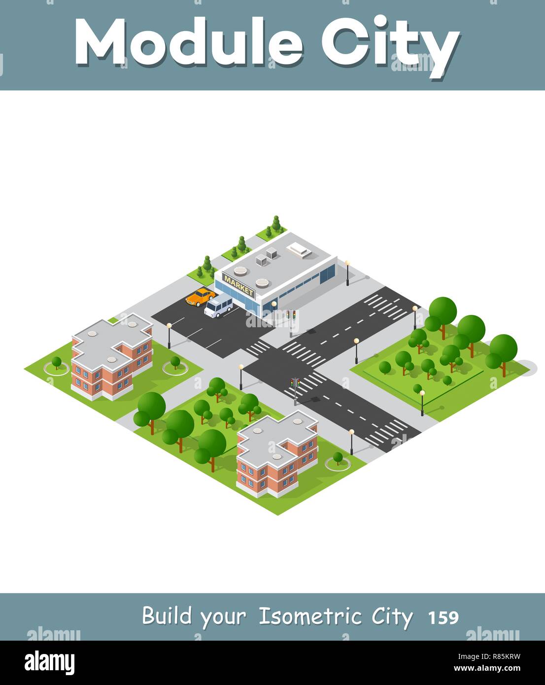 Isometric 3D city Stock Vector Image & Art - Alamy