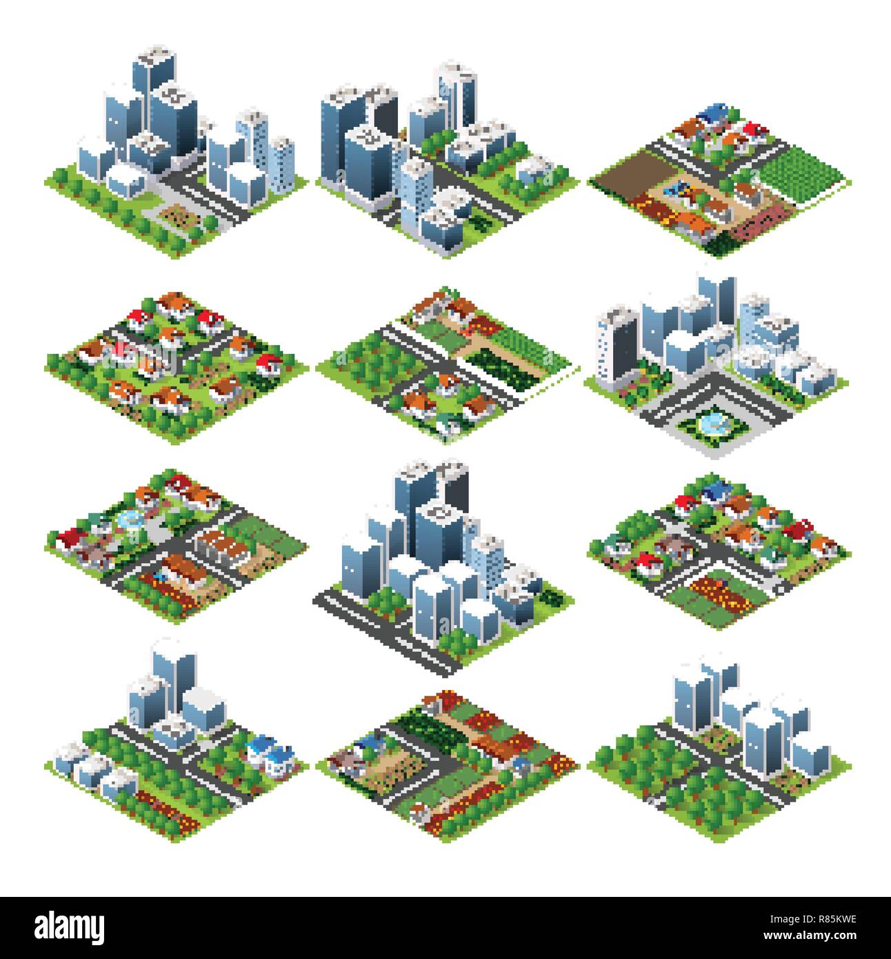 Isometric 3D city Stock Vector Image & Art - Alamy
