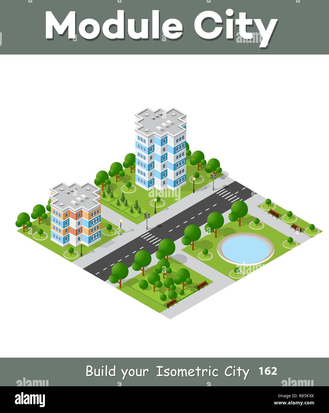 Isometric 3D city Stock Vector Image & Art - Alamy