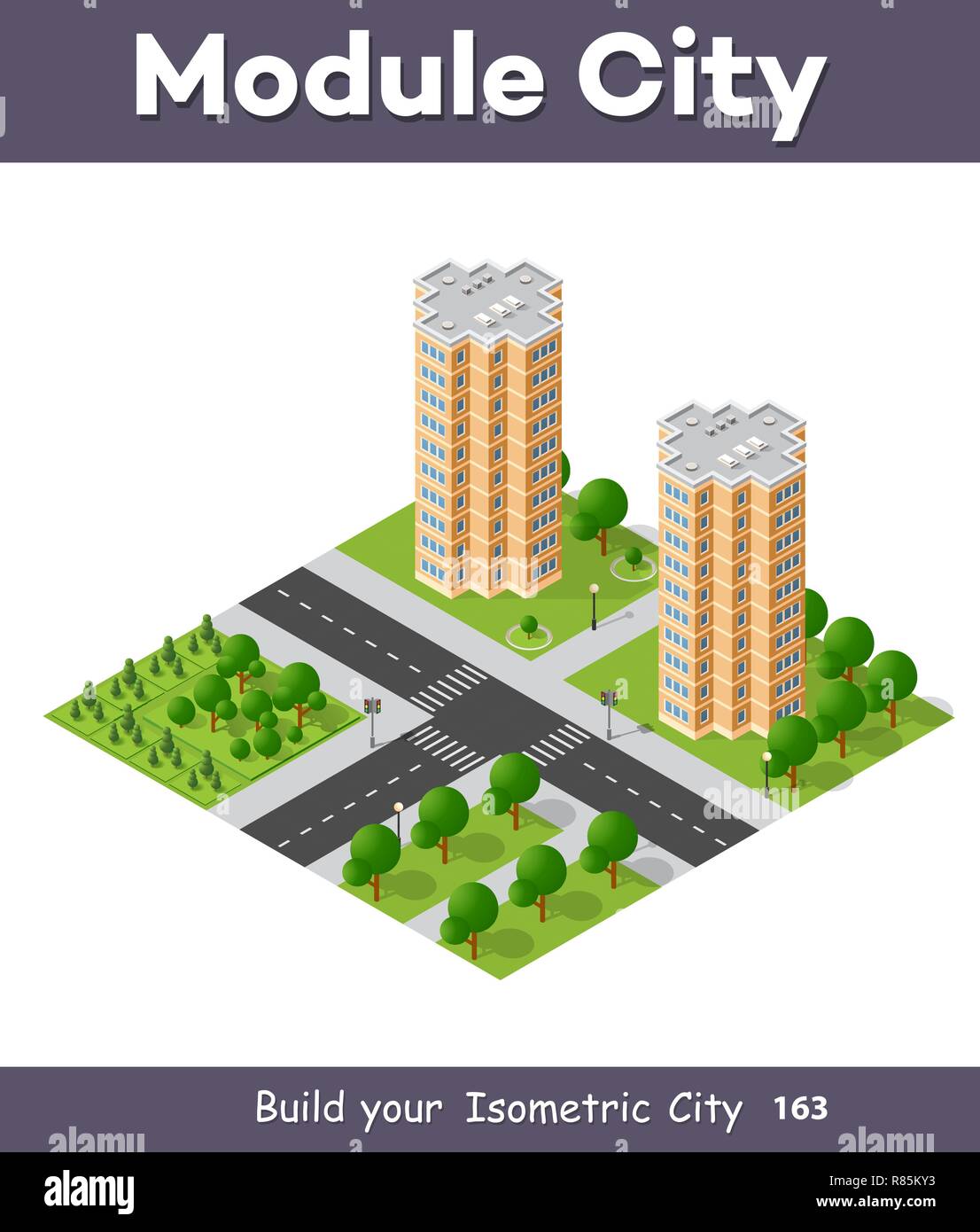 Isometric 3D city Stock Vector Image & Art - Alamy