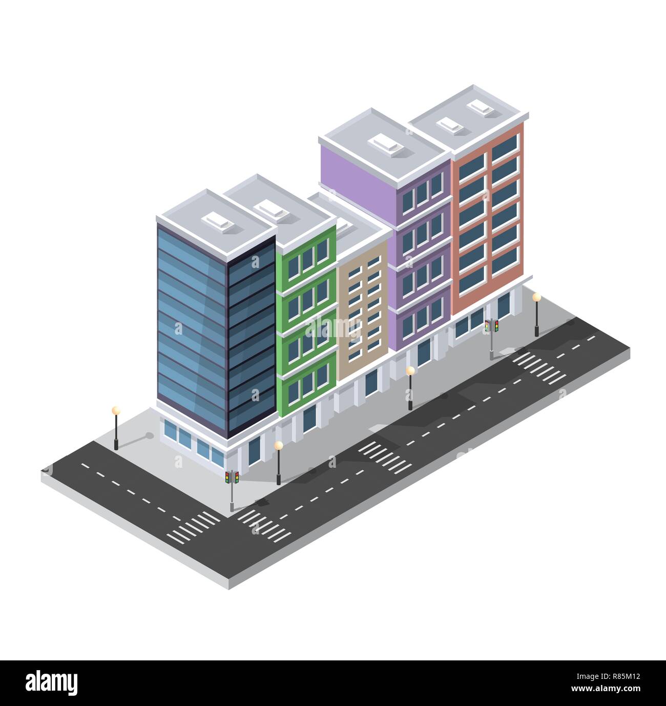 Isometric 3D city Stock Vector Image & Art - Alamy